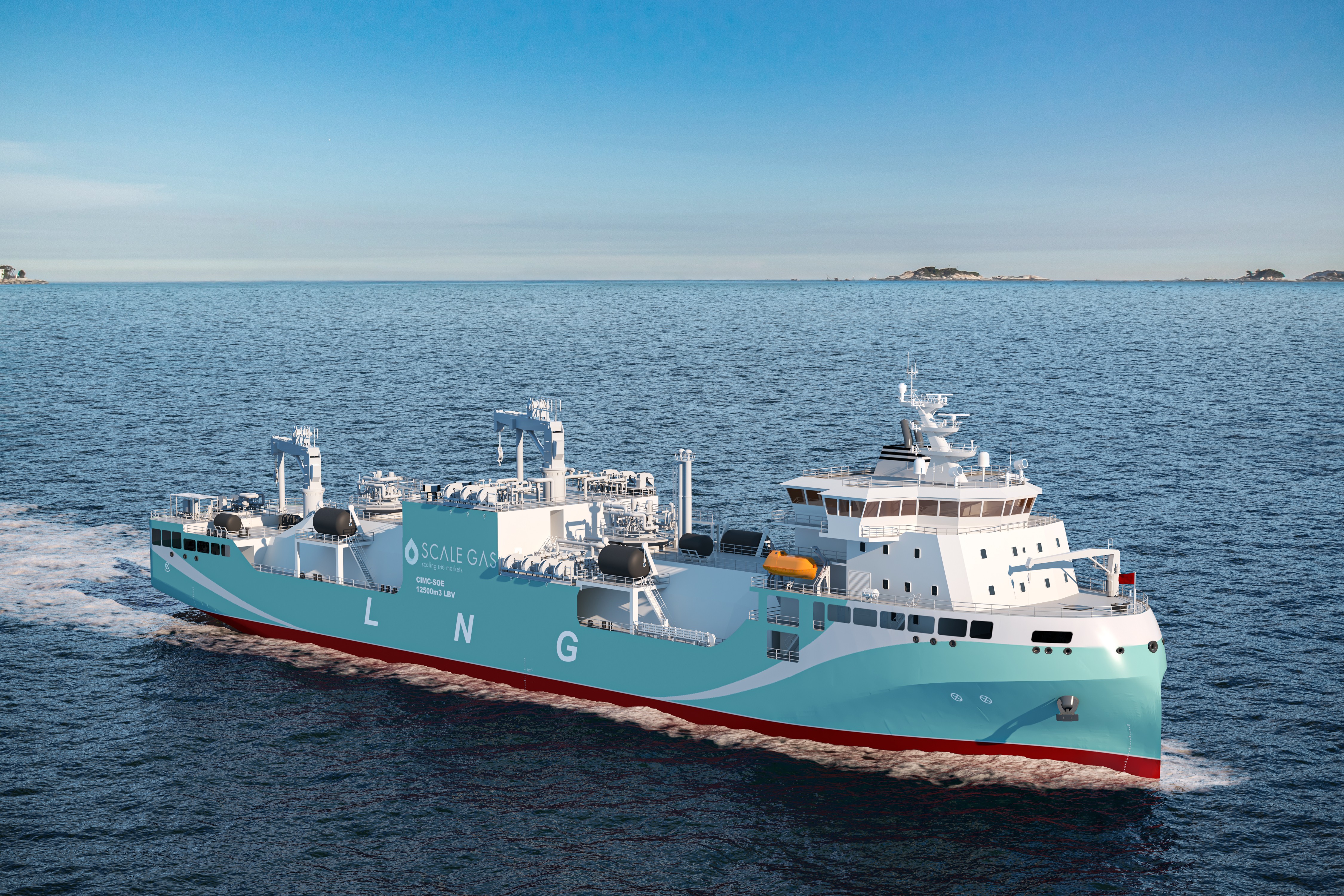 中集太平洋海工12500立方米LNG加注船顺利上船台